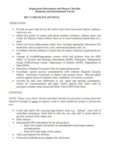 FREE Deployment Checklist Samples Software Production Packing