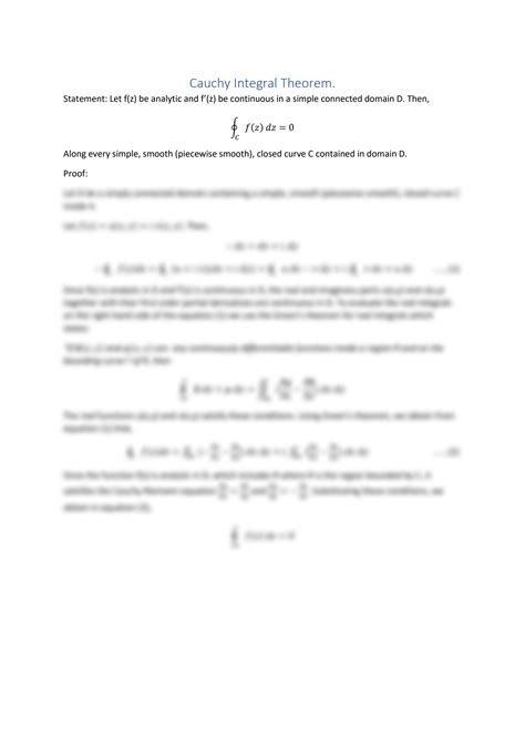 Solution Cauchy Integral Theorem Studypool