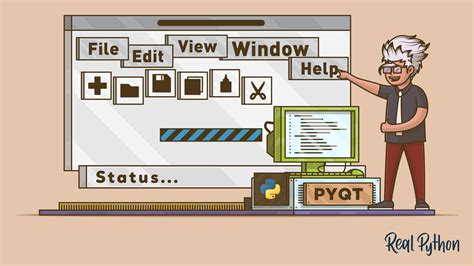 Python And Pyqt Creating Menus Toolbars And Status Bars Real