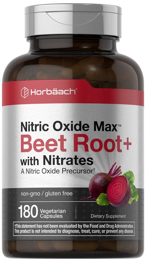 Beet Root Nitric Oxide Capsules 180 Count Nitrates For Nitric Oxide Production Vegetarian