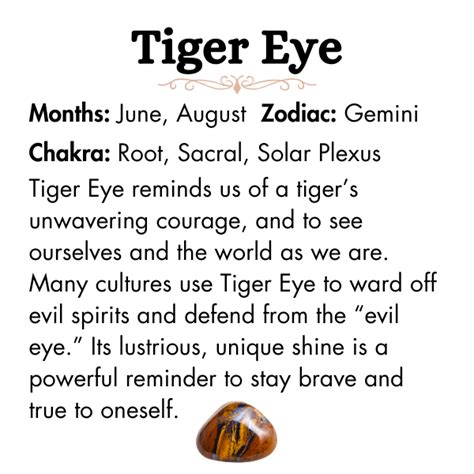 Tiger Eye Stone Properties Card Amberman