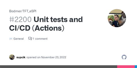 Unit Tests And Ci Cd Actions Bodmer Tft Espi Discussion