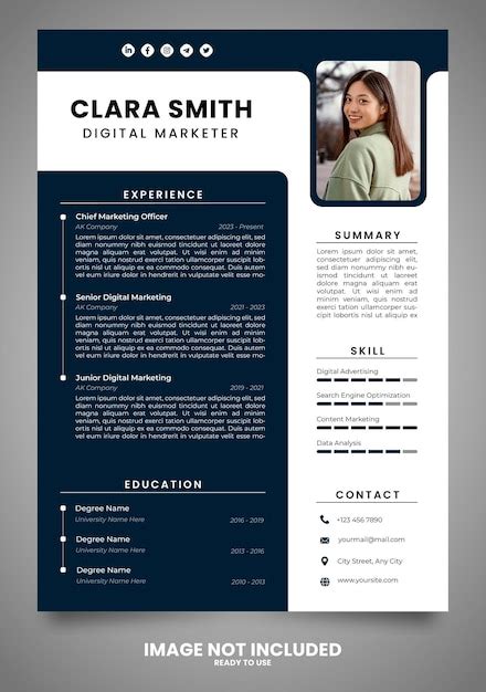 Moderno Simples Cv Resume Design Template Psd Psd Premium