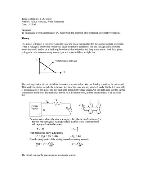 Theories Of Dynamic System Modeling And Control Egr 345 Docsity