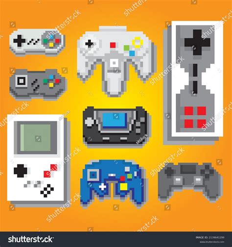 Retro Game Controller 8bit Pixel Art Stock Vector Royalty Free 2139641299 Shutterstock