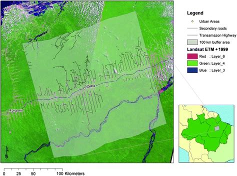 Secondary Roads In A 100 Km Buffer Along The Transamazon Highway