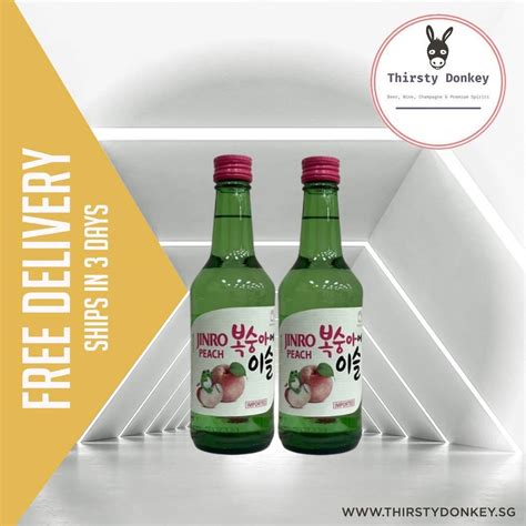 Jinro Peach Soju 2 Bottles X 360ml Shopee Singapore
