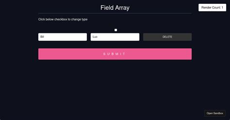 React Hook Form Usefieldarray Forked Codesandbox