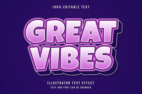 Premium Vector Great Vibes Editable Text Effect