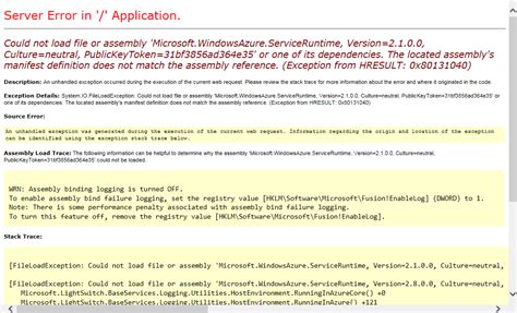 Azure Can T Get Target NET Framework In Project And On Server To
