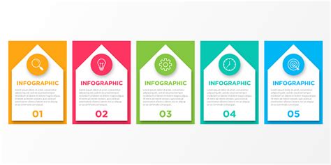 비즈니스 인포그래픽 템플릿 아이콘과 5 가지 옵션 단계 또는 프로세스가있는 얇은 선 디자인 레이블 개념에 대한 스톡 벡터 아트 및 기타 이미지 Istock