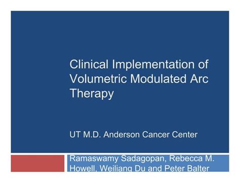 Volumetric Modulated Arc Therapy Pdf Physics Science