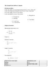 MODULE 5 LINEAR PROGRAMING EXCEL Xlsx The Krampf Lines Railway
