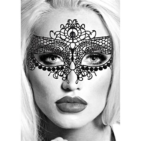 Ouch Black And White Queen Lace Eye Mask Black