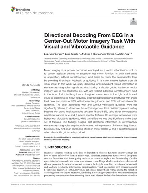 pdf directional decoding from eeg in a center out motor imagery task
