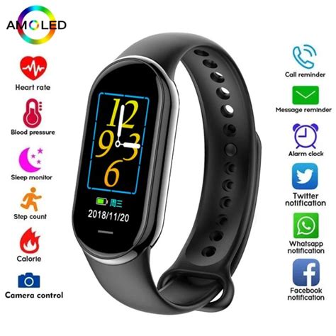 New M8 Band Smart Watch Men Women Smartwatch Heart Rate Sports Fitness ...