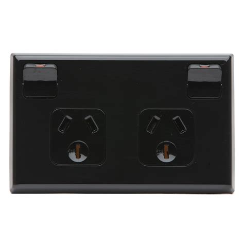 Pdl Socket Outlet 600 Series Twin Switched Assembled Horizontal