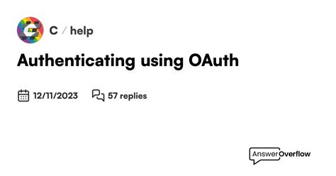 Authenticating Using Oauth C