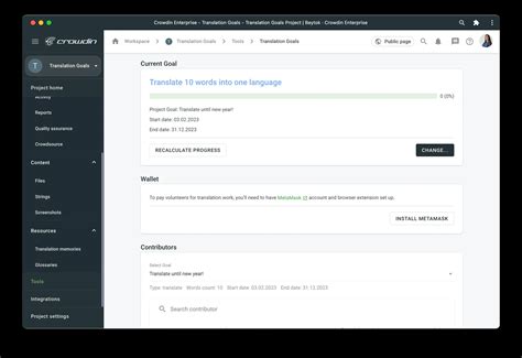 Translation Goals Crowdin Marketplace