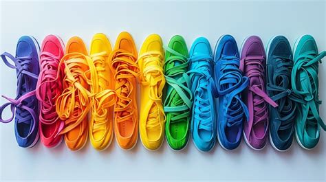 Free Colorful Shoes Array Image Sneakers Rainbow Colorful