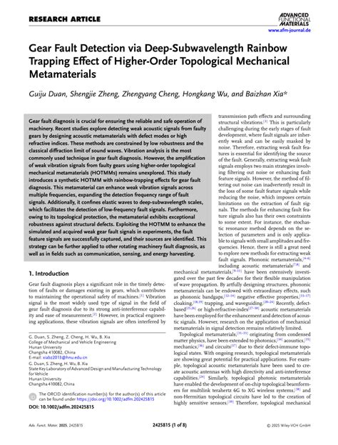 Gear Fault Detection Via Deep‐subwavelength Rainbow Trapping Effect Of Higher‐order Topological