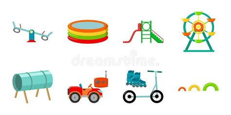 Playground Entertainment Icons In Set Collection For Design Stock
