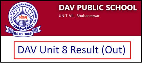 Dav Unit 8 Admission Result 2023 Link Out Class 11 Download Pdf