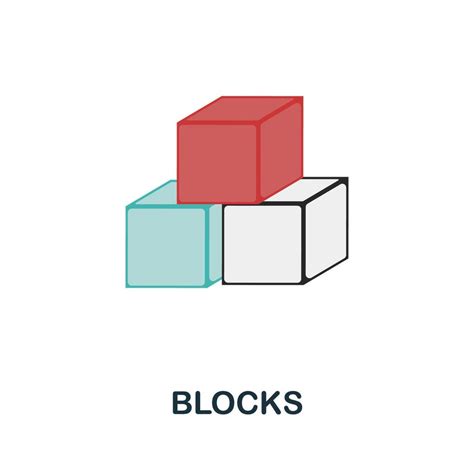 Blocks Icon Flat Sign Element From Table Games Collection Creative