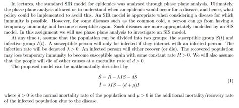 In Lectures The Standard Sir Model For Epidemics Was