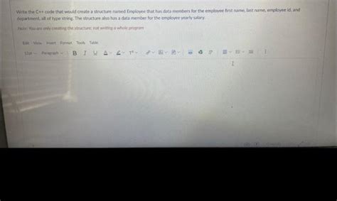 Solved Write The C Code That Would Create A Structure
