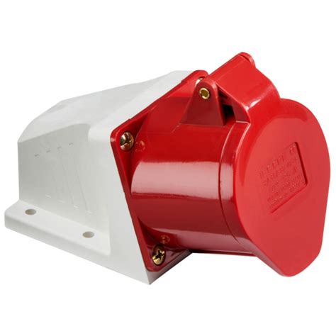 32a 4 Pin And Earth Wall Socket 415 Volt Red