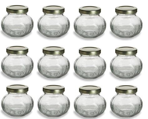 Nakpunar 12 Pcs 4 Oz Round Glass Jars With Gold Lids Jam Honey