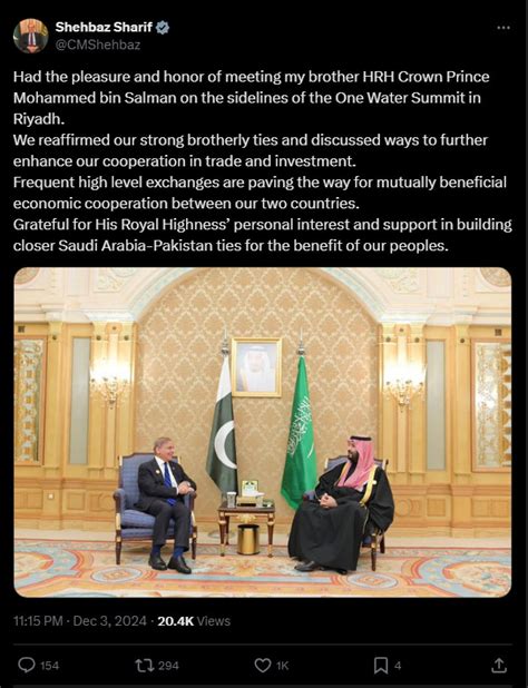 Looking Forward To Visit Pakistan Says Saudi Crown Prince In Meeting