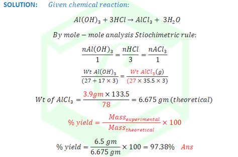Welcome To Chem Zipper PERCENTAGE YIELD OF CHEMICAL REACTION