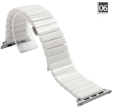 Черный белый керамический ремешок для Apple Watch 38 40 42 44 мм браслет с бабочкой и