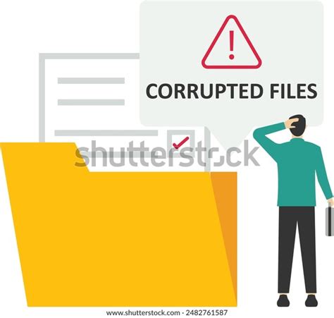 Corrupted File Concept Corrupted File Illustration Stock Vector Royalty Free 2482761587