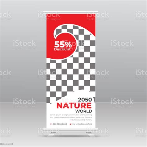 자연 환경 롤업 배너 수직 템플릿 디자인 빌보드 컨퍼런스 포럼 디자인 레이아웃에 대 한 배너 스탠드 포스터 개발에 대한 스톡 벡터 아트 및 기타 이미지 Istock