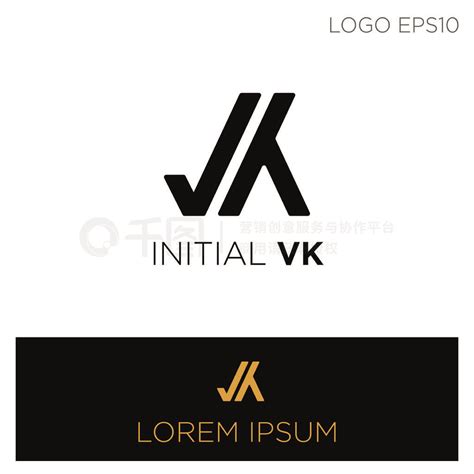 标志免抠元素 会标初始 vkvk 标志模板黑色矢量插图 矢量会标初始 vkvk 标志模板黑色矢量插图 模板免费下载 eps格式