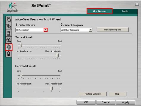 Customizing My Vx Revolution Mouse With Logitech Software Setpoint Logitech Support Download