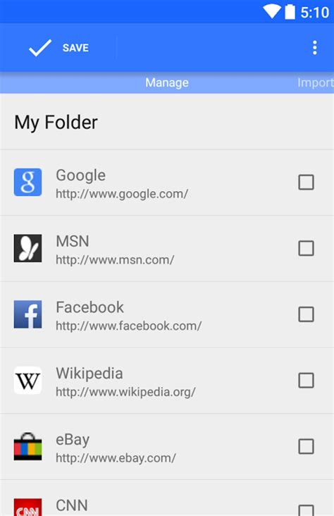Bookmark Import Tool APK สำหรบ Android ดาวนโหลด