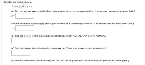 solved consider the function below f x root x 2 2 x