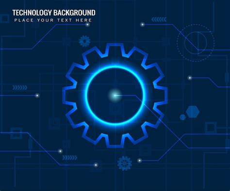 Premium Vector Gear Circuit Technology Background With Hitech Digital Data Connection System