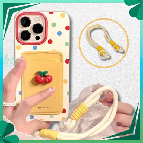 Jual Casing Hp IPhone Pro Max Plus Case Silicone Holder Card Tali Gelang Motif