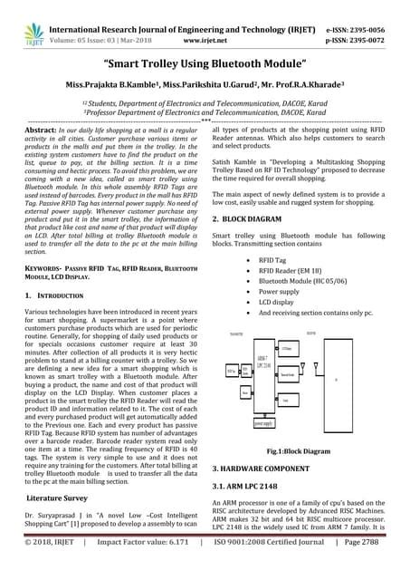 Irjet Smart Trolley Using Bluetooth Module Pdf