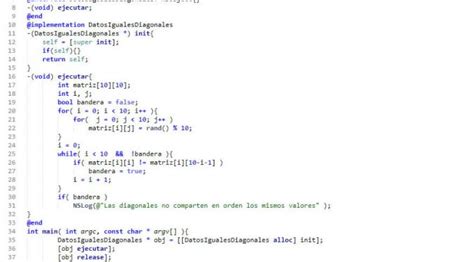 Poo Objective C Datos Iguales En Diagonales