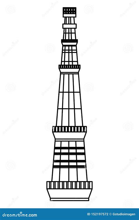 Jama Masjid Famous Building Icon Stock Illustration