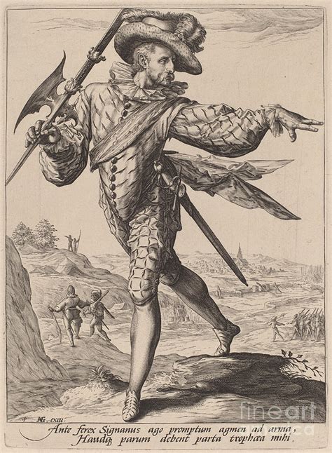 Sergeant Drawing By Jacques De Gheyn Ii After Hendrik Goltzius Fine