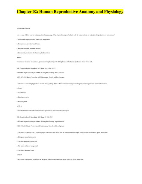 Chapter 02 Human Reproductive Anatomy And Physiology Docsity