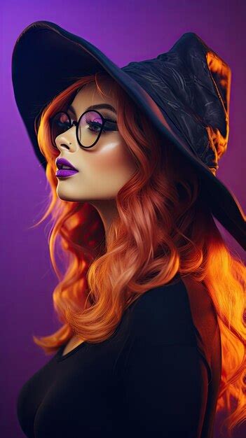Premium Ai Image Halloween Witch Woman Wearing Glasses
