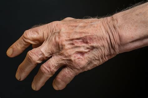 Premium Ai Image An Older Mans Hand With A Rash On It